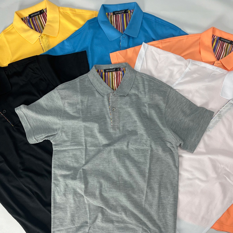 Pure color simple men's polo shirt honeycomb Unisex fashionable ...