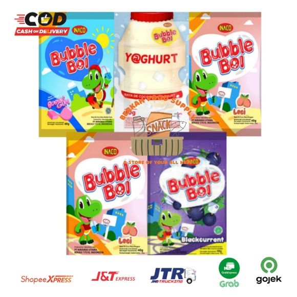 (BLESSING) Inaco BUBBLE BOI Yogurt 40gr nata De Coco Lychee Grape ...
