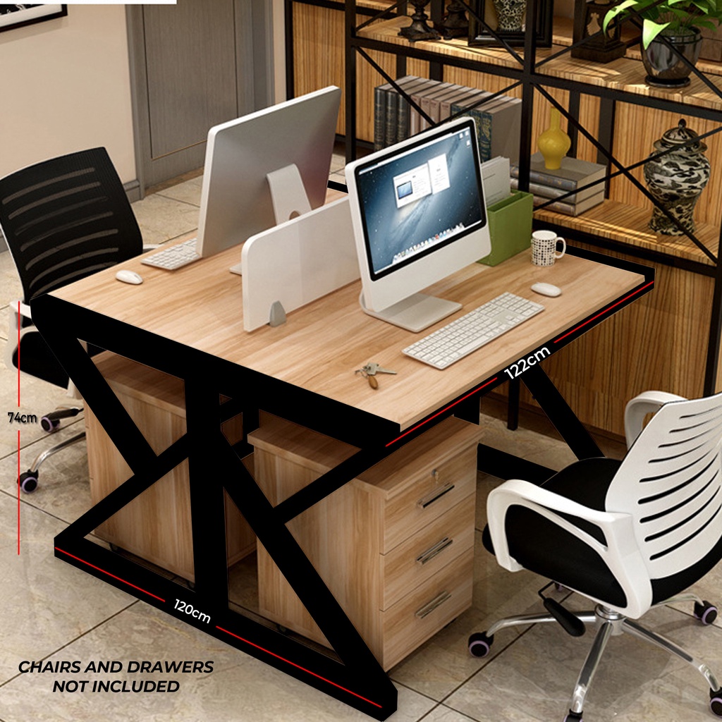 Mulisen DOPPEL Minimalist Double Computer Desk Home Office Study Work ...