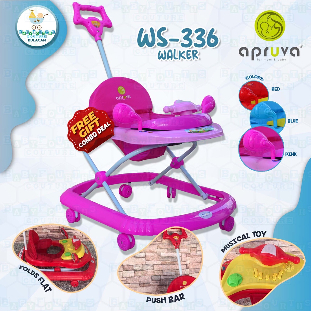 COD Apruva WS-336 Regular with Push Bar Handle Walker for Baby | Shopee ...