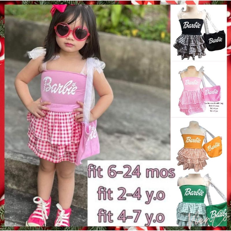 0-7 y.o VienCo Barbie Coords with bag | OOTD | Outfit for Kids | Baby ...