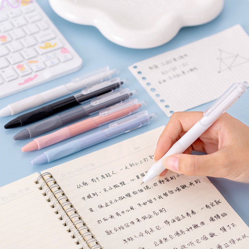 Simple Transparent 0.7mm Gel Pen Office Black Ink Signature Pen ST Nib ...