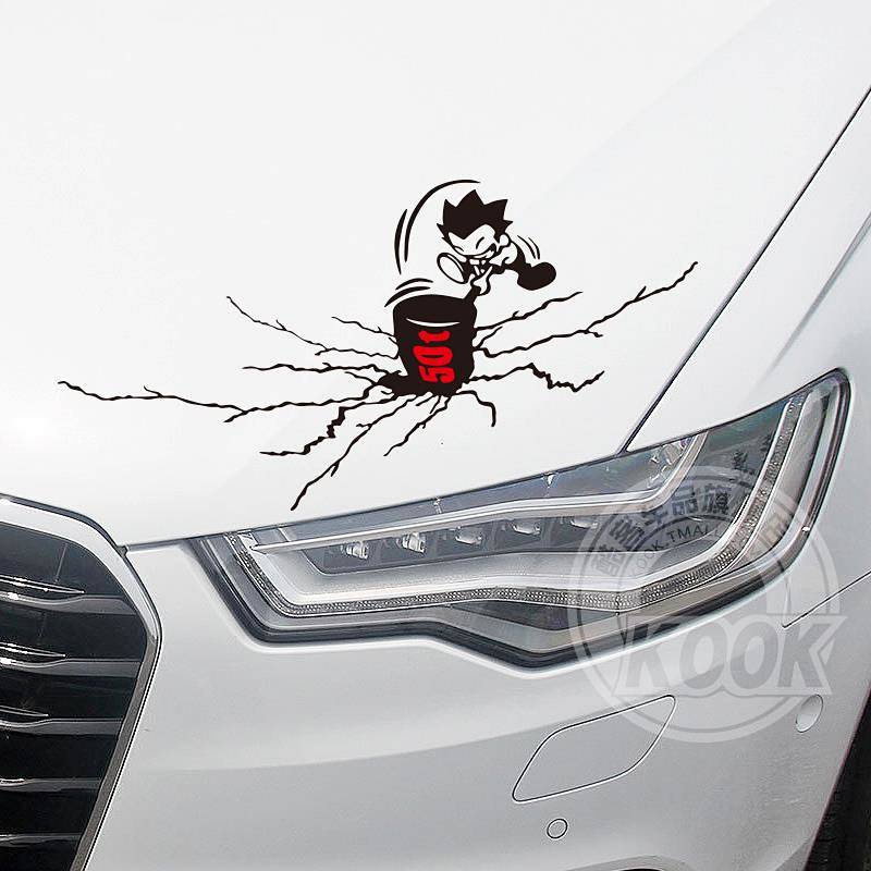 Crack Sledge-Hammer Car Motorcycle Reflective Scratch Stickers Modified ...