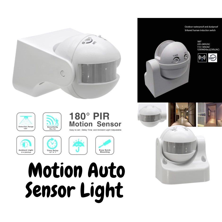 Motion Auto Sensor Light 180 Infrared PIR Detector Wireless | Shopee ...