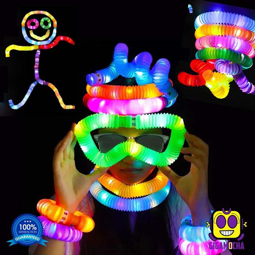 Cev Light Up Pop Tubes Pop Pipes - Viral Toy Light Stick Pipe ORI ...