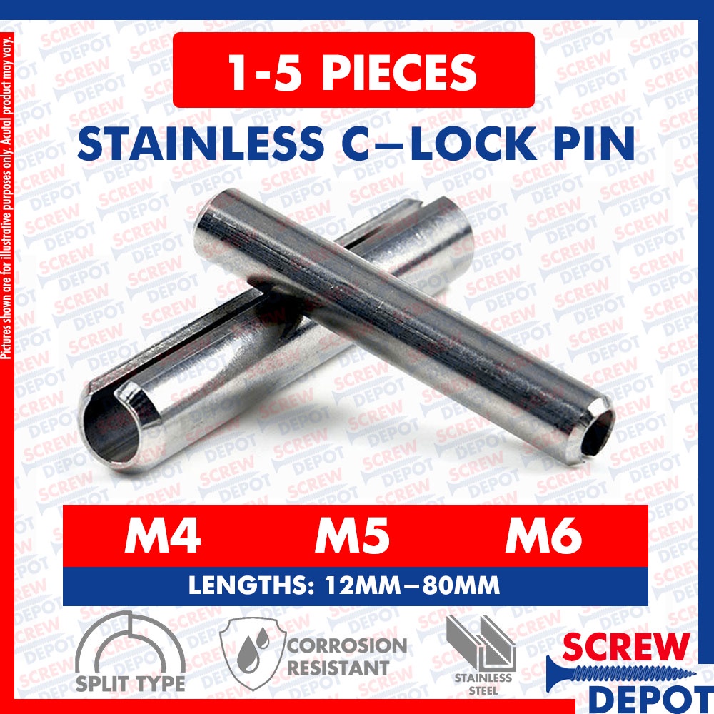 5/1 PCS M4 M5 M6 STAINLESS SpringPin / SS C-Lock Pin / SUS Split Pin 4 ...