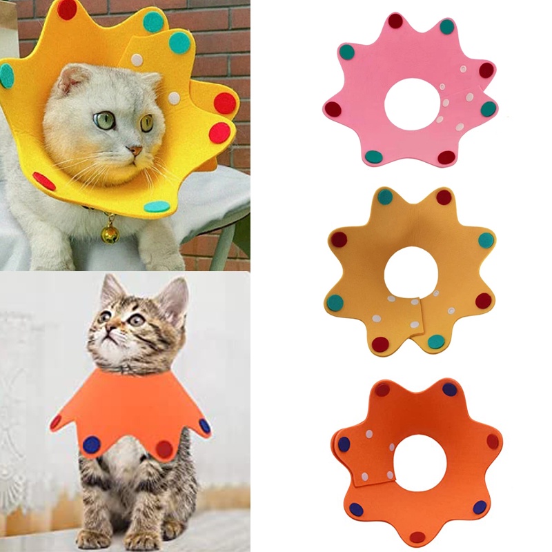 Pet Elizabeth Collar Dogs Cats Wound Healing Protector Pet Head Cover ...