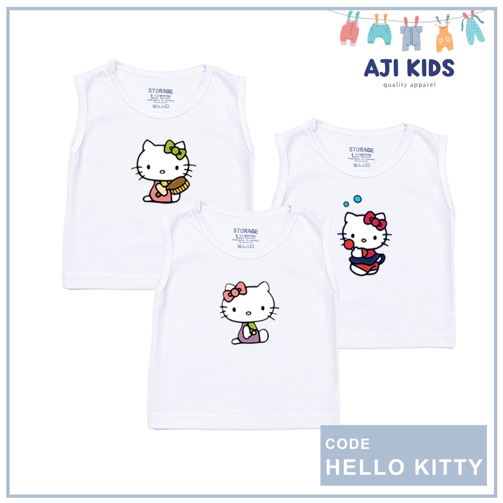 AJI Kids New Born Baby Clothes Muscle 3-in-1 "Hello Kitty" Set | Shopee ...