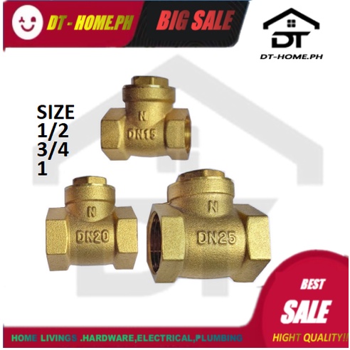 Female Thread Brass Non-return Swing Check Valve Prevent Water Backflow ...