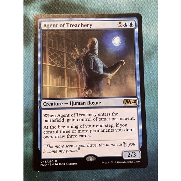 MTG Agent of Treachery Blue EDH Magic the gathering Card Model M20 ...