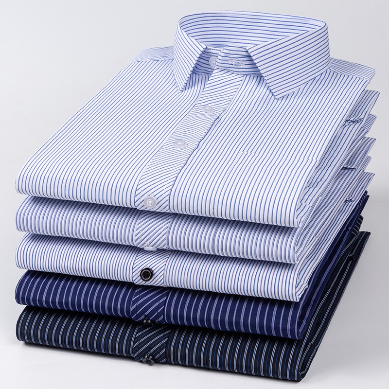Smart Casual Long Sleeve Business Striped Office Man Dress Shirt Slim ...