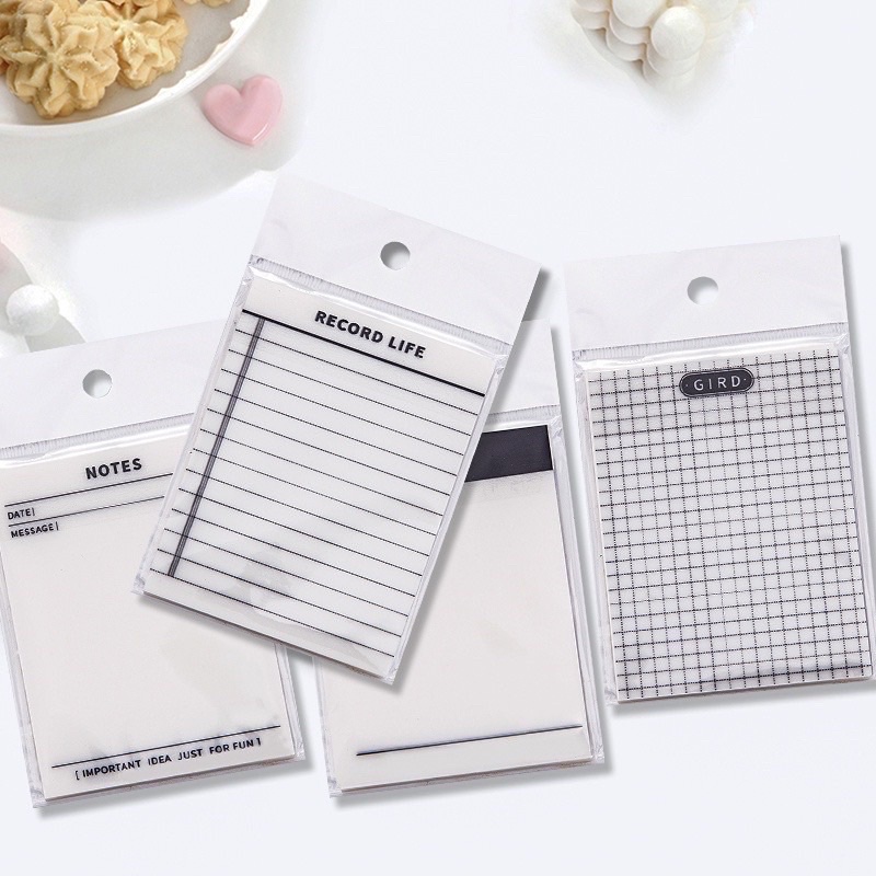 50 Sheets Waterproof Translucent PET Sticky Note Student Multifunction ...