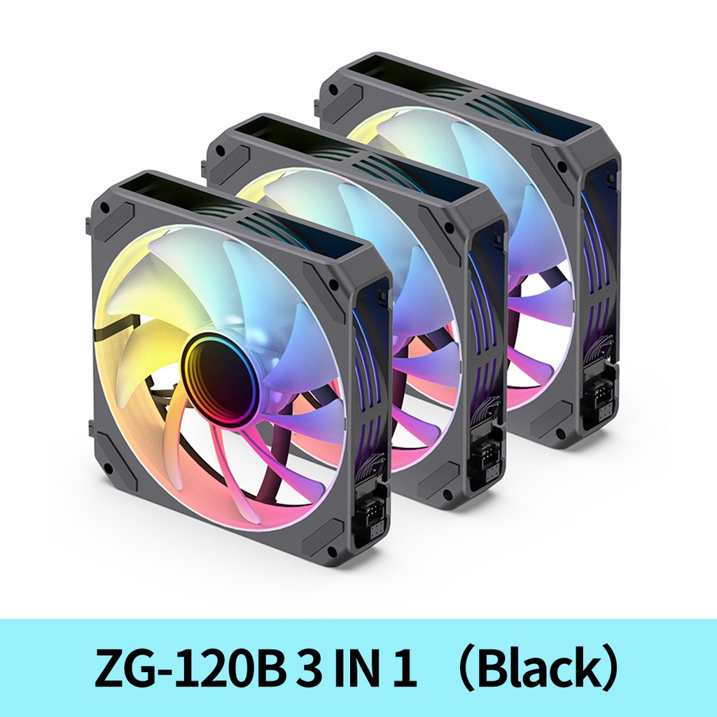 Jonsbo ZG-120 ARGB Building Block Fan Black White Splicable Tandem ...