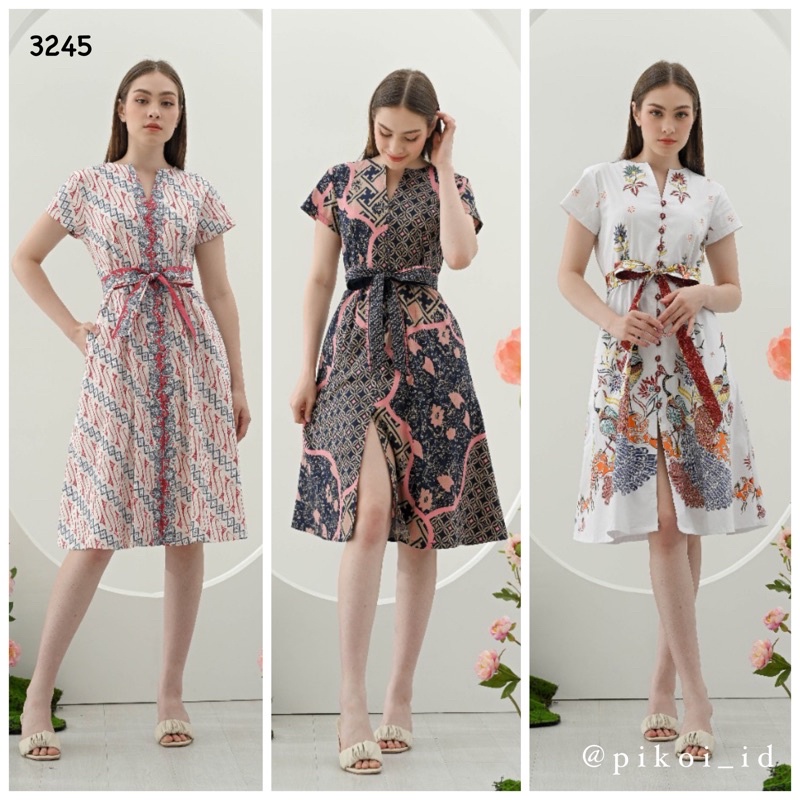 Modern women's batik dress with short sleeves, nursing friendly office ...