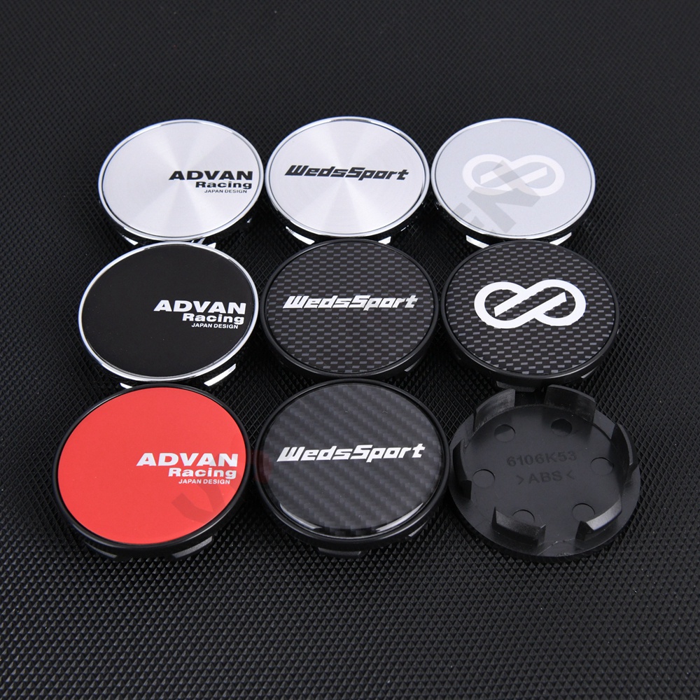 4PCS Wheel Hub Cap 53MM/48MM Center Rim Cap ADVAN ENKEI Emblem Sticker ...