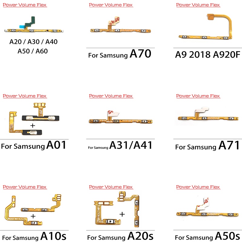 New Volume Power On Off Switch Key Button Flex Cable For Samsung A10 A20 A70 A21 A31 A41 A01 ...