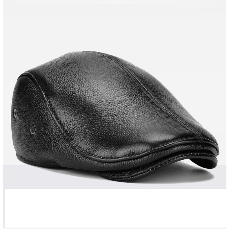 New Casual Leather Fashion Unisex Beret Cap Retro Palos Hat Small Fit ...