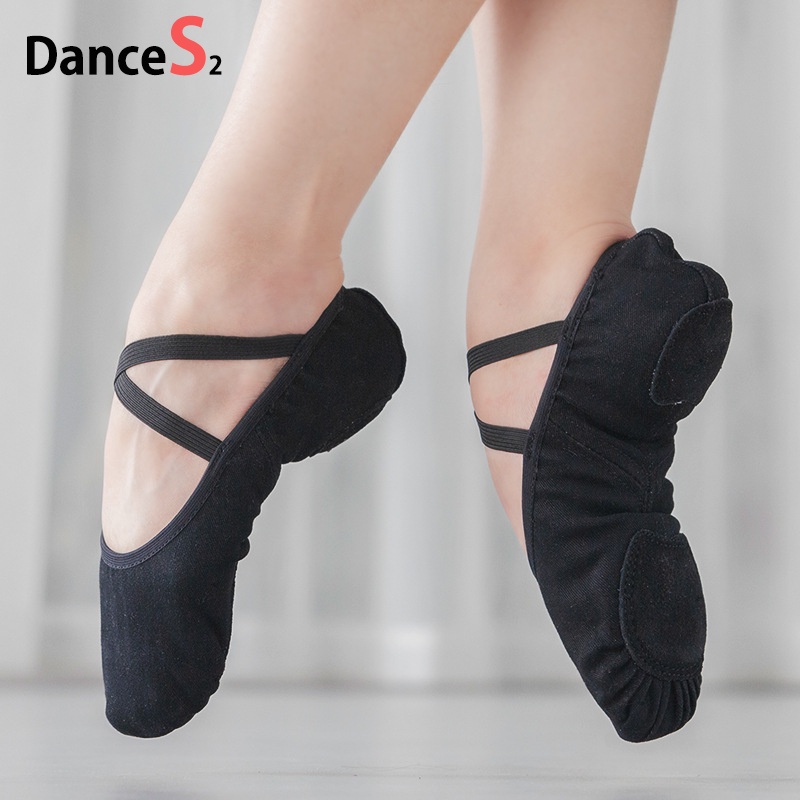 Quality professional Children dance slippers adult canvas soft Sole ...