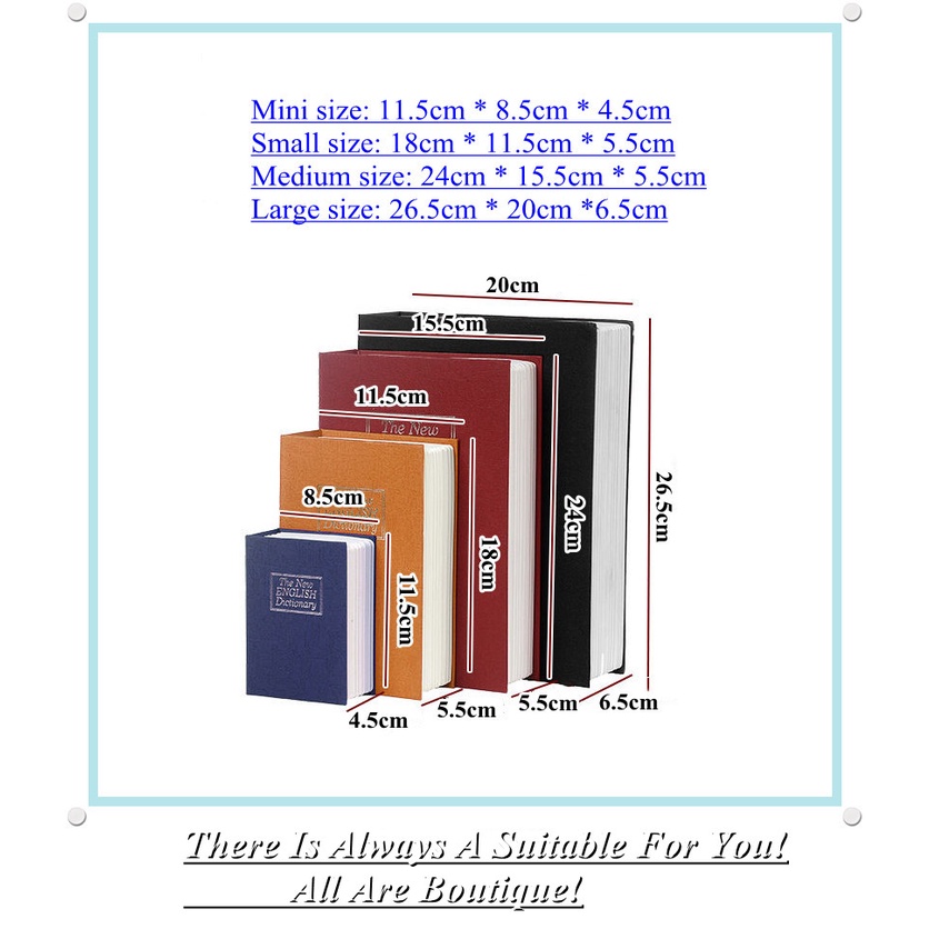 Dictionary Mini Safe Box Book Money Hidden Secret Security Safe Vault ...