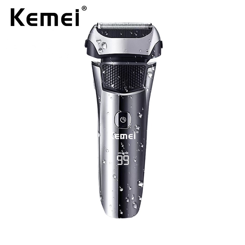 Kemei Washable Wet Dry Electric Shaver Men Electric Razor Rechargeable ...