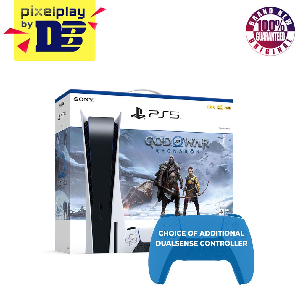 Sony Playstation 5 Console God of War Ragnarok Bundle + Choice of an PS5 Dualsense Controller ...
