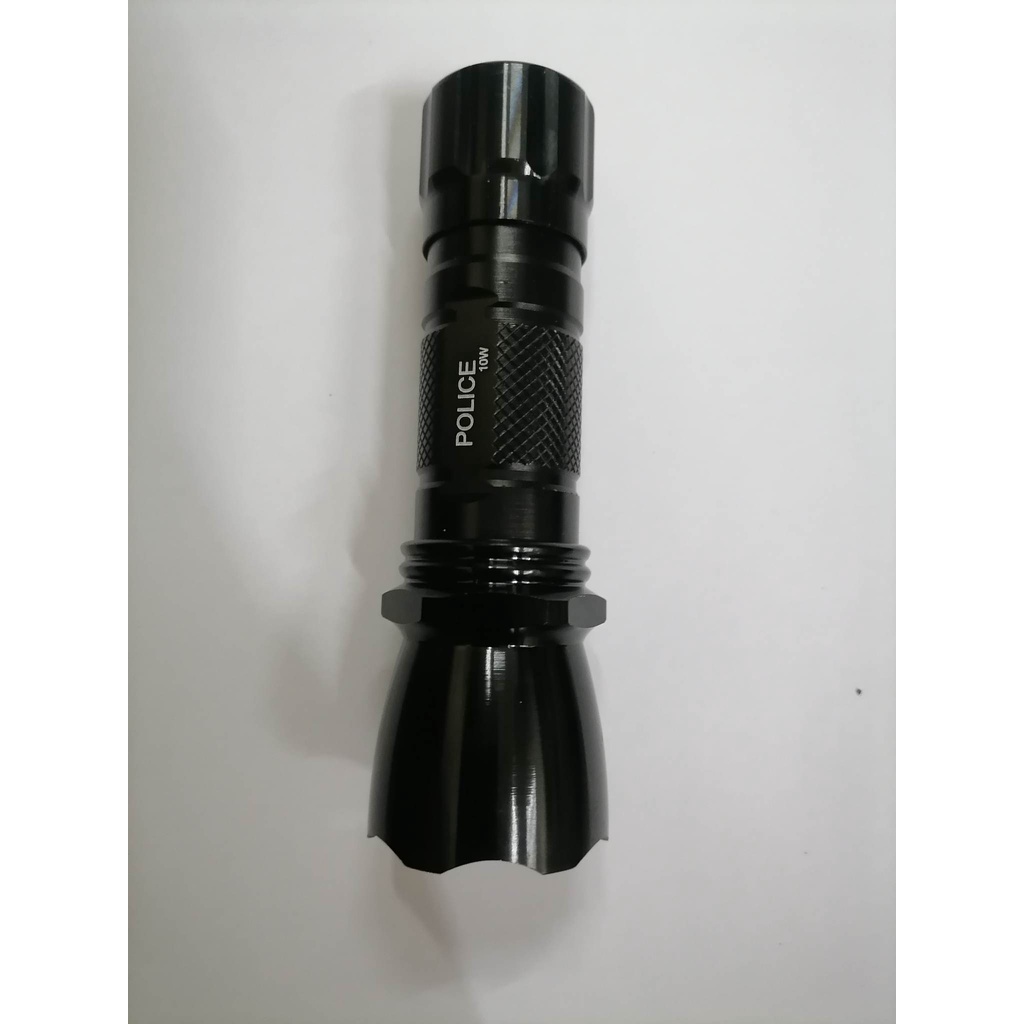 10W Police Flashlight LED Flashlight (Black) | Shopee Philippines