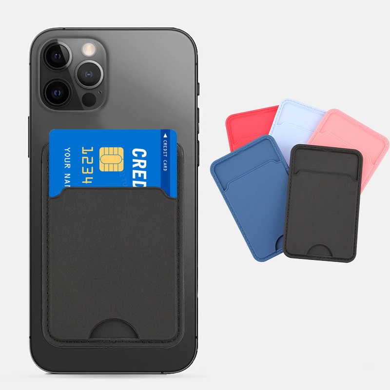 1pc Mobile Phone Back Slot Card Holder Wallet Case Silicone Phone Pouch ...