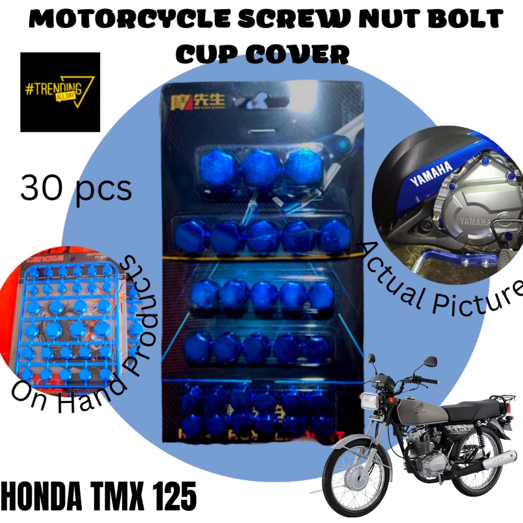 MOTORCYCLE BOLT CAP BLUE FOR HONDA TMX 125 | 30 PCS , HIGH QUALITY BOLT ...