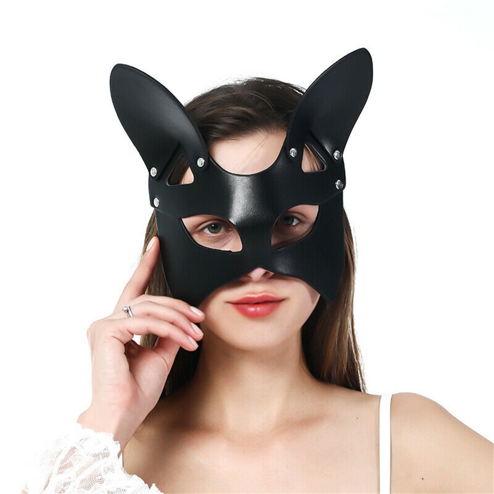 Women Cosplay Cat Ear Mask Halloween Party Cosplay Costume Eyemask ...