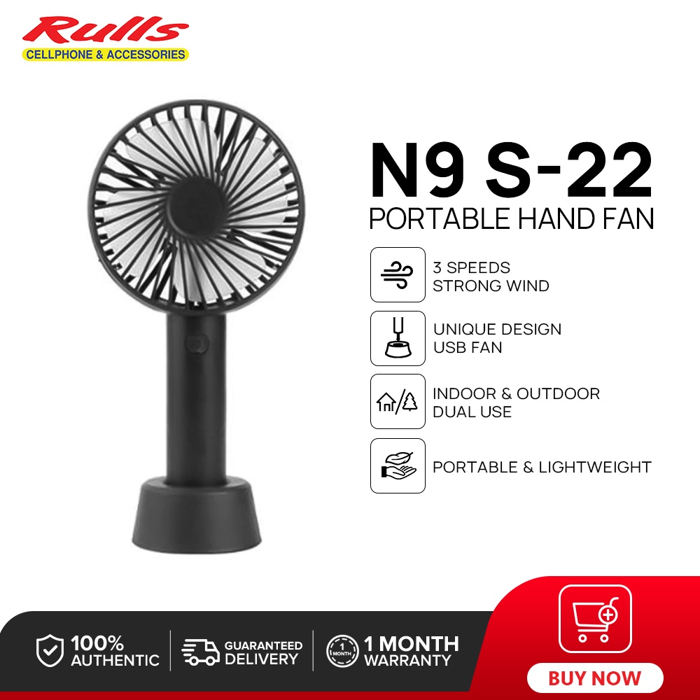 N9 SS-2 Portable Hand Fan | Rechargeable | 3-Speed | Shopee Philippines