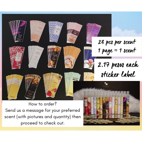 23 pcs decant sticker label waterproof / regular 10ml | Shopee Philippines