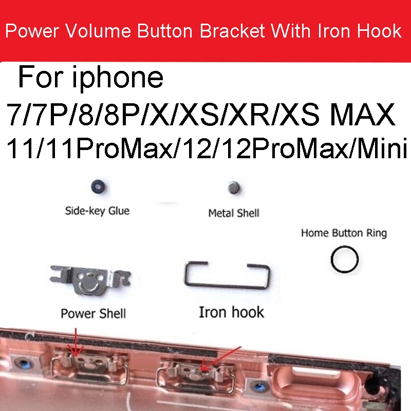 Side keypad Metal connection shell&home button water-proof ring for ...