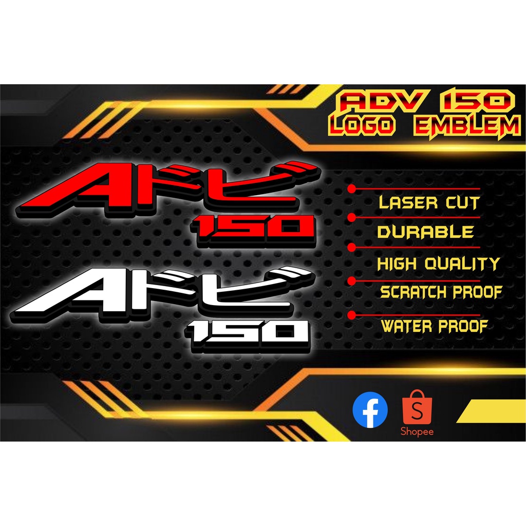ADV 150 Japan Honda Motorcycle Logo Emblem Laser Cut durable and glossy ...