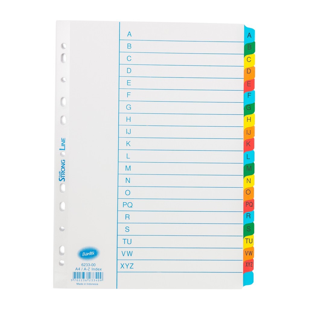 Bantex PP Paper Divider Binder Divider Ordner A4 21 Sheets Index ...