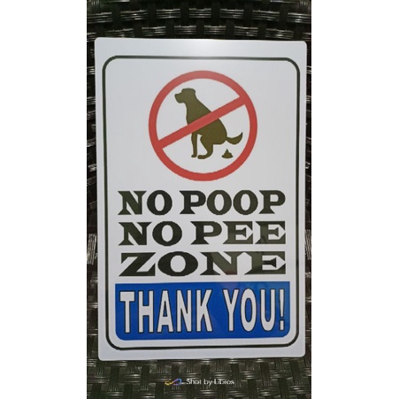 No Poop No Per Zone BLUE Signage A4 Size PVC (Hard Plastic) | Shopee ...