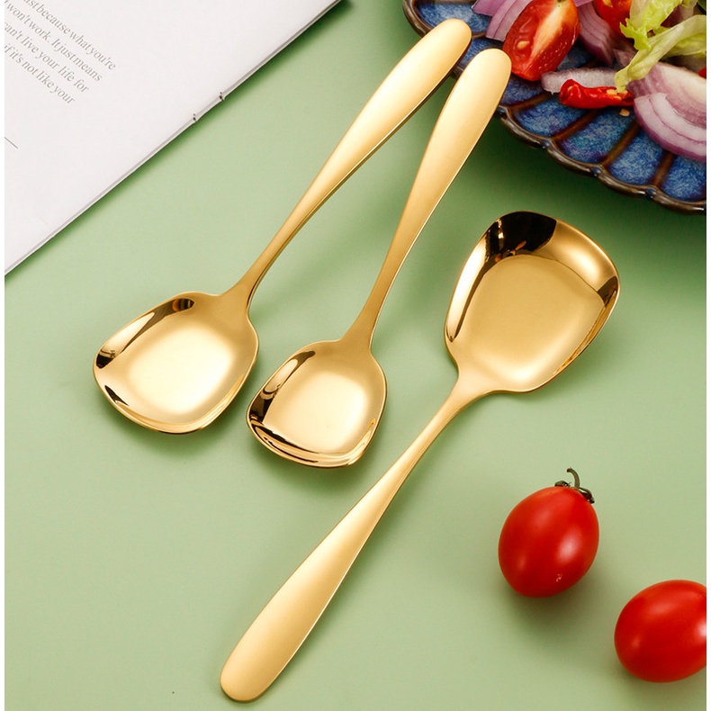 Spoon stainless steel home living table rice spoon dinnerware scoop ...