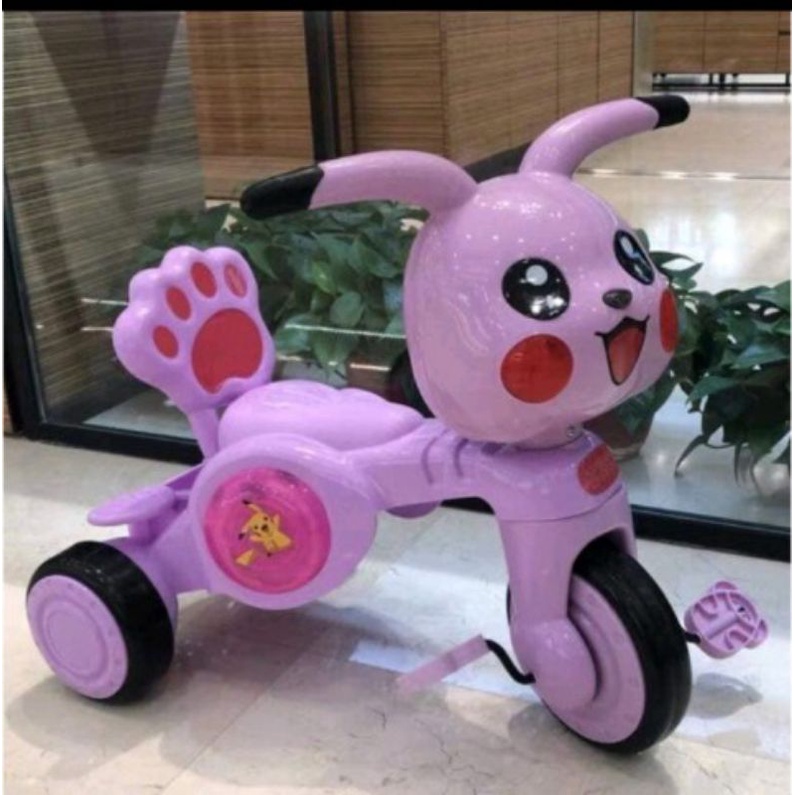 3-wheeled Pikachu New Model For Baby With Music With Lights | Shopee ...