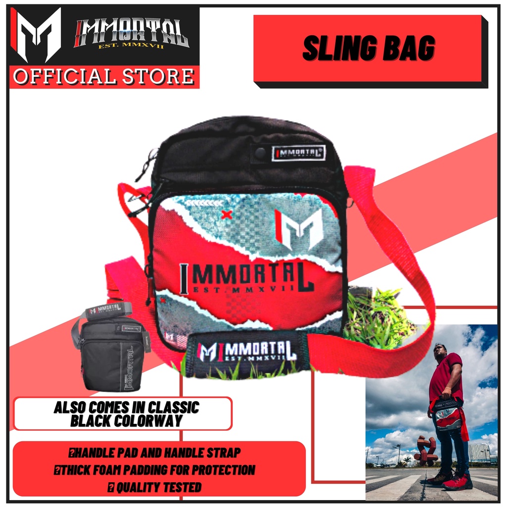 Immortal Motobag Sling Bag Rage Red and Classic Black | with free ...