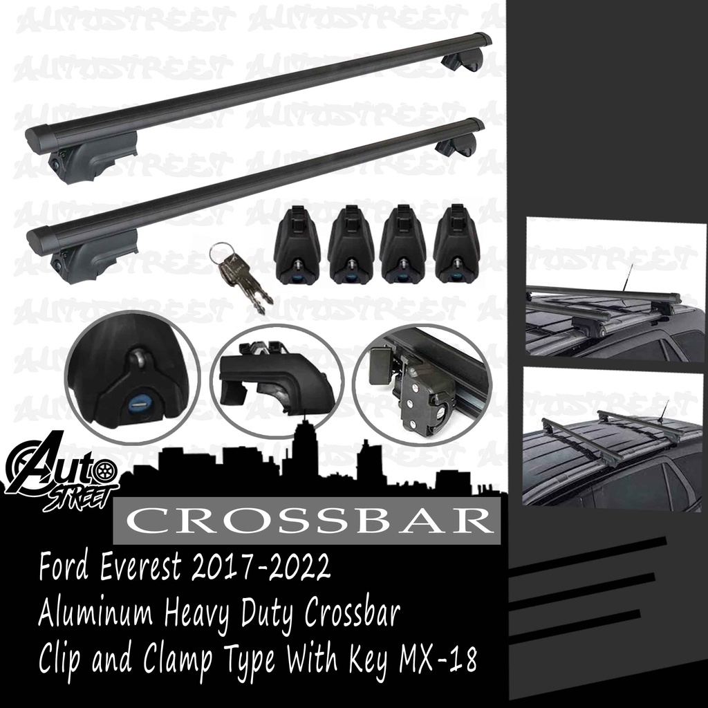 Ford Everest 2017-2022 Aluminum Heavy Duty Crossbar Clip and Clamp Type ...