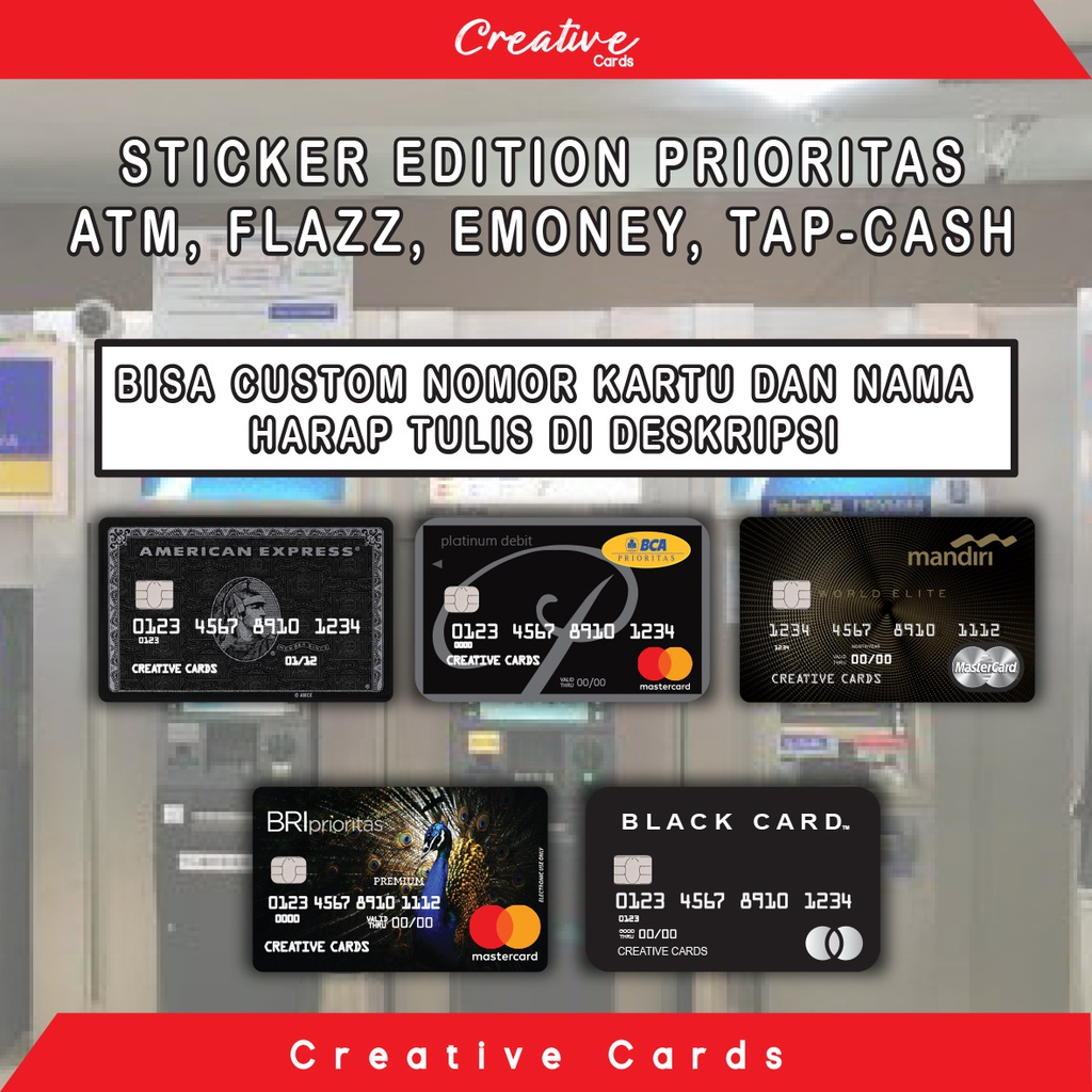 Atm Skin CARD Sticker Sticker - FAKE PRIORITAS (AMERICAN EXPRESS, BCA ...