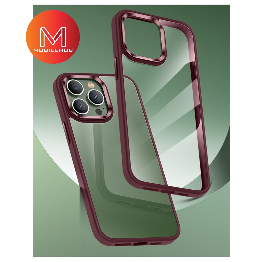 iPhone 13 Pro Max Diamond Bumper Shockproof Case (Maroon) | Shopee ...