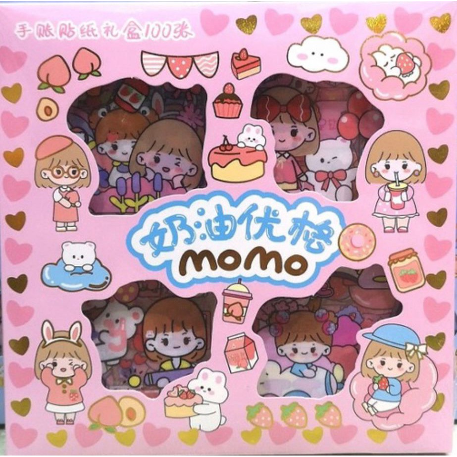 Momo Waterproof Sticker - Cute Korean Cartoon Motif Sticker DIY ...