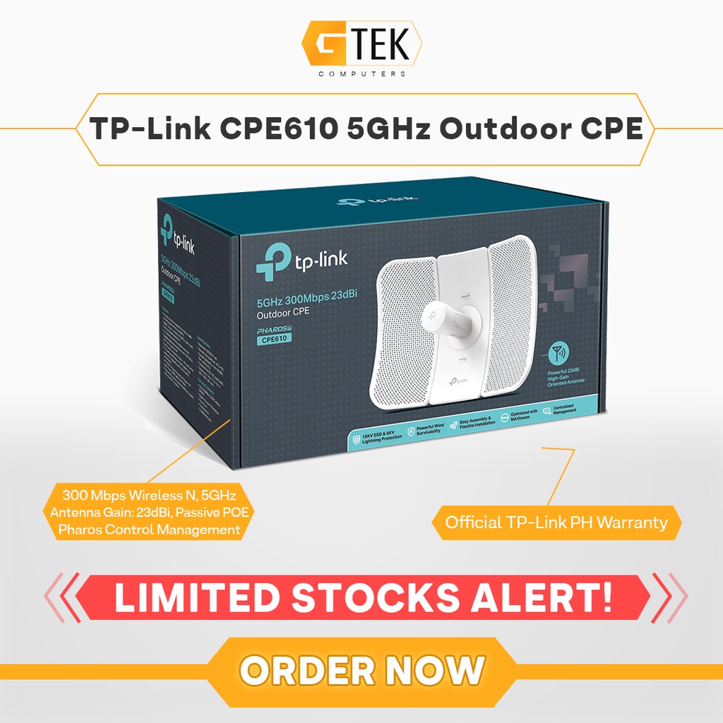 TP-Link Pharos CPE610 5GHz 300Mbps 23dBi Outdoor CPE Outdoor AP ...