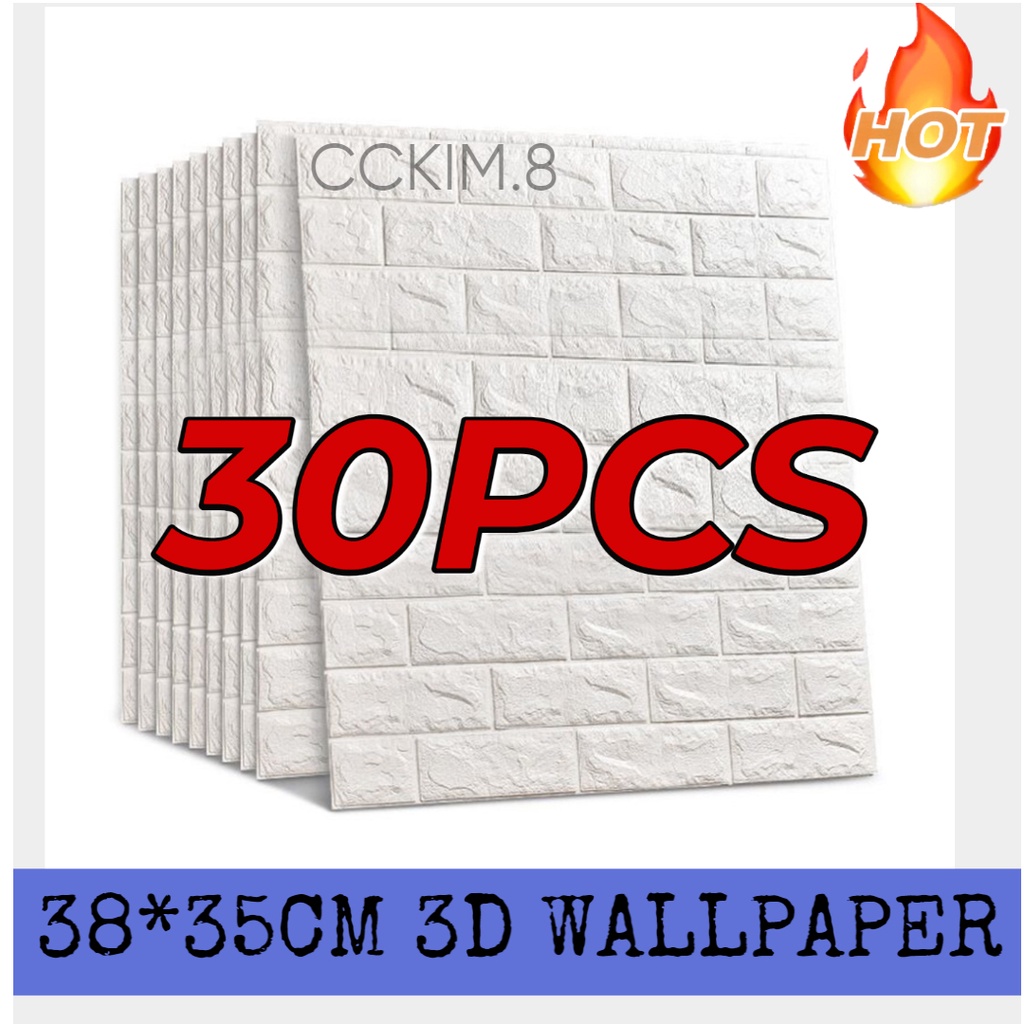 30PCS 38x35cm 3D Wallpaper Home Decor Self Adhesive Wall Sticker super ...
