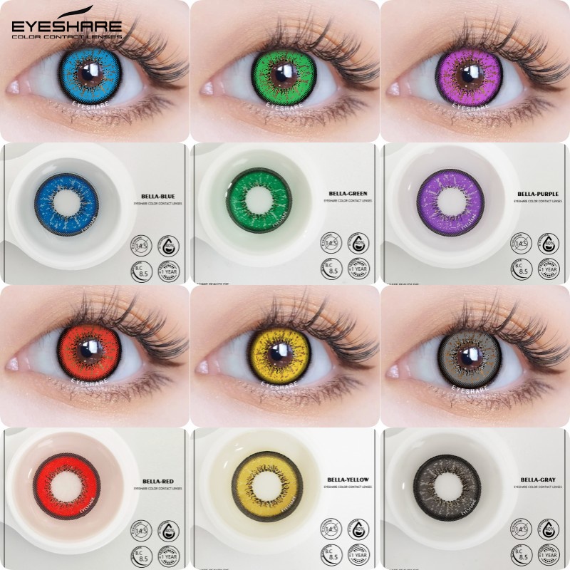 Eyeshare Bella Series Color Soft Contact Lenses Eye Cosmetic No Degree ...