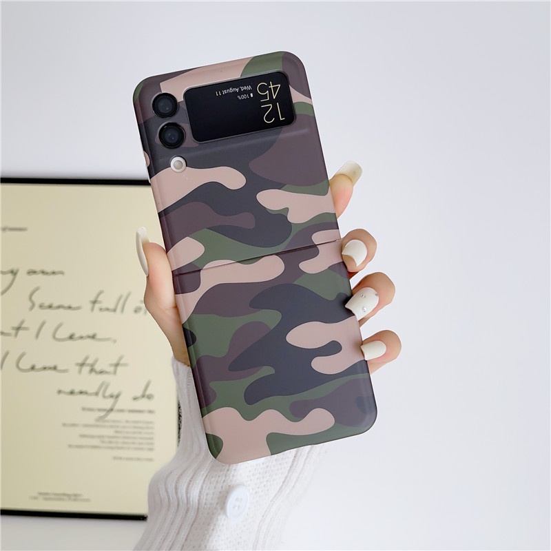 Camouflage Army Camo Painted Phone Case For Samsung Galaxy Z Flip 4 3 ...