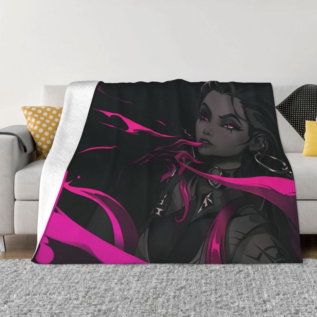 Reyna Valorant Knitted Blankets Game Anime Fleece Throw Blankets Summer ...
