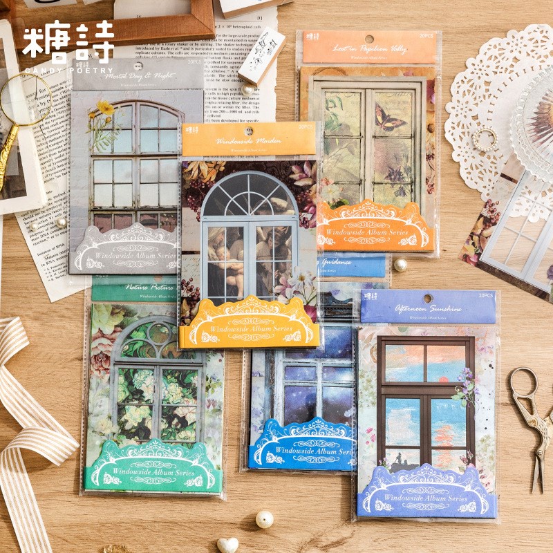 20 Sheets Window Frame Material Paper Junk Journal Planner Scrapbooking ...