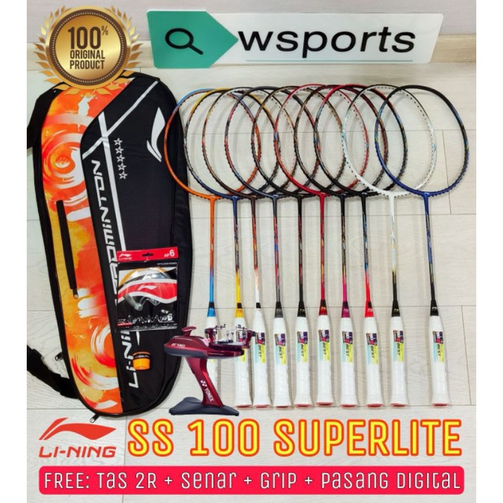 Original LiNing Super Series SS 100 Superlite Badminton Racket | Shopee ...