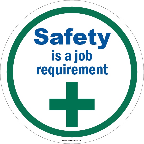 Hard Hat Sign Safety is a Job Requirement Vinyl Sticker Sign Size 2 ...